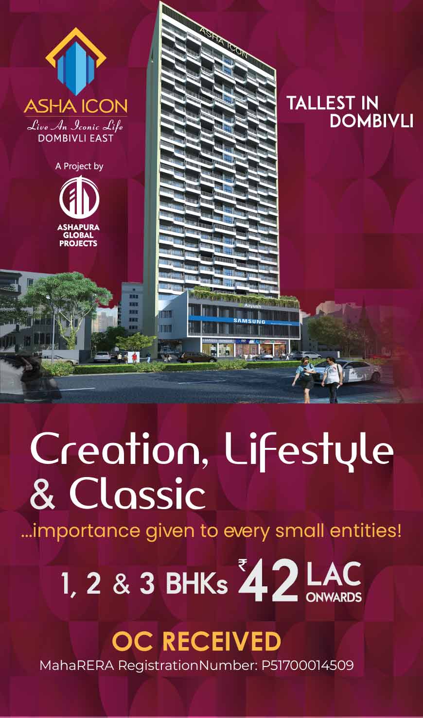 Asha Icon in Dombivli East offer 1 BHK, 2 BHK Flats for Sale